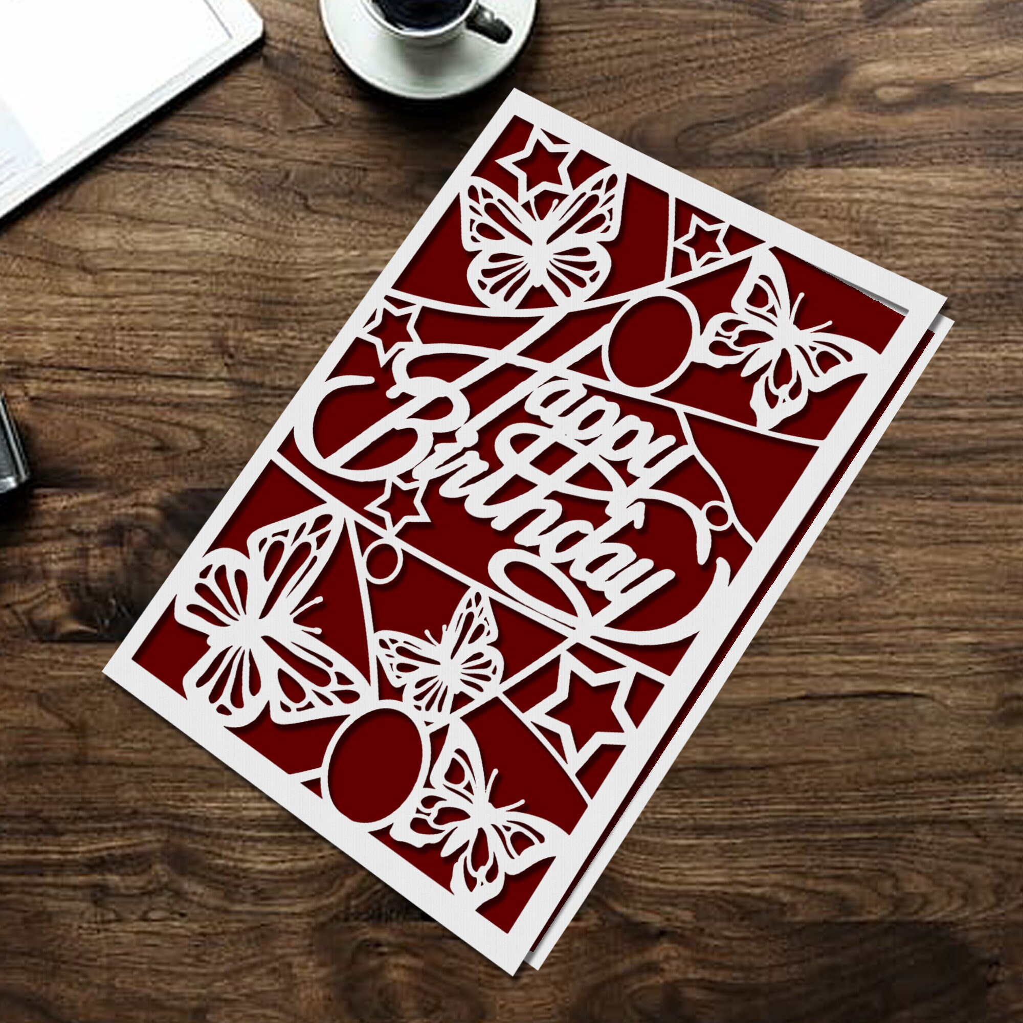 Happy Birthday Card svg Digital Cut File Silhouette Cameo et Cricut ...