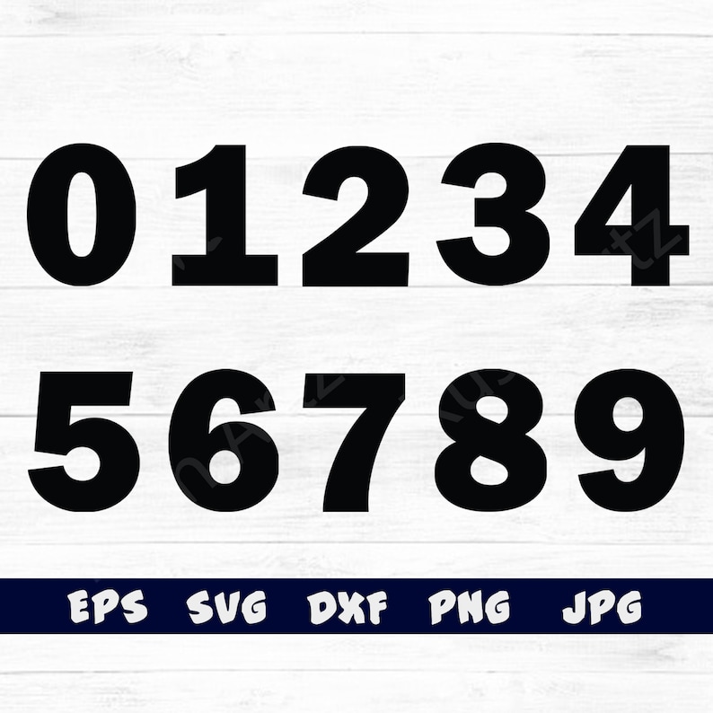 Numbers Svg, Numbers Clipart, Numbers Sticker, Number Silhouette - Etsy