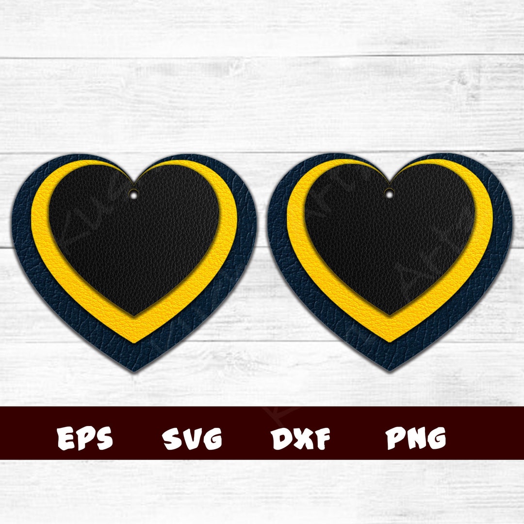 Heart Earring Svg, Earring Cut File, Leather Earring Svg, Earring ...