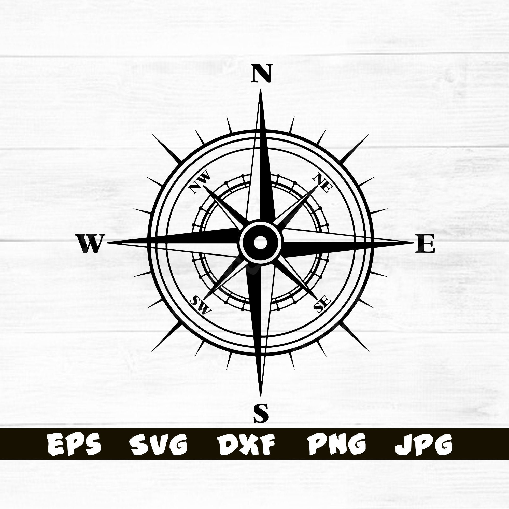 Compass SVG Compass Cut Files for Cricut Compass Digital | Etsy UK