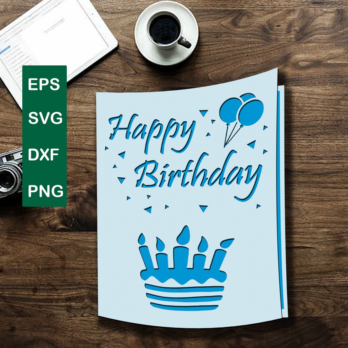 Happy Birthday Card Svg Digital Cut File Silhouette Birthday | Etsy