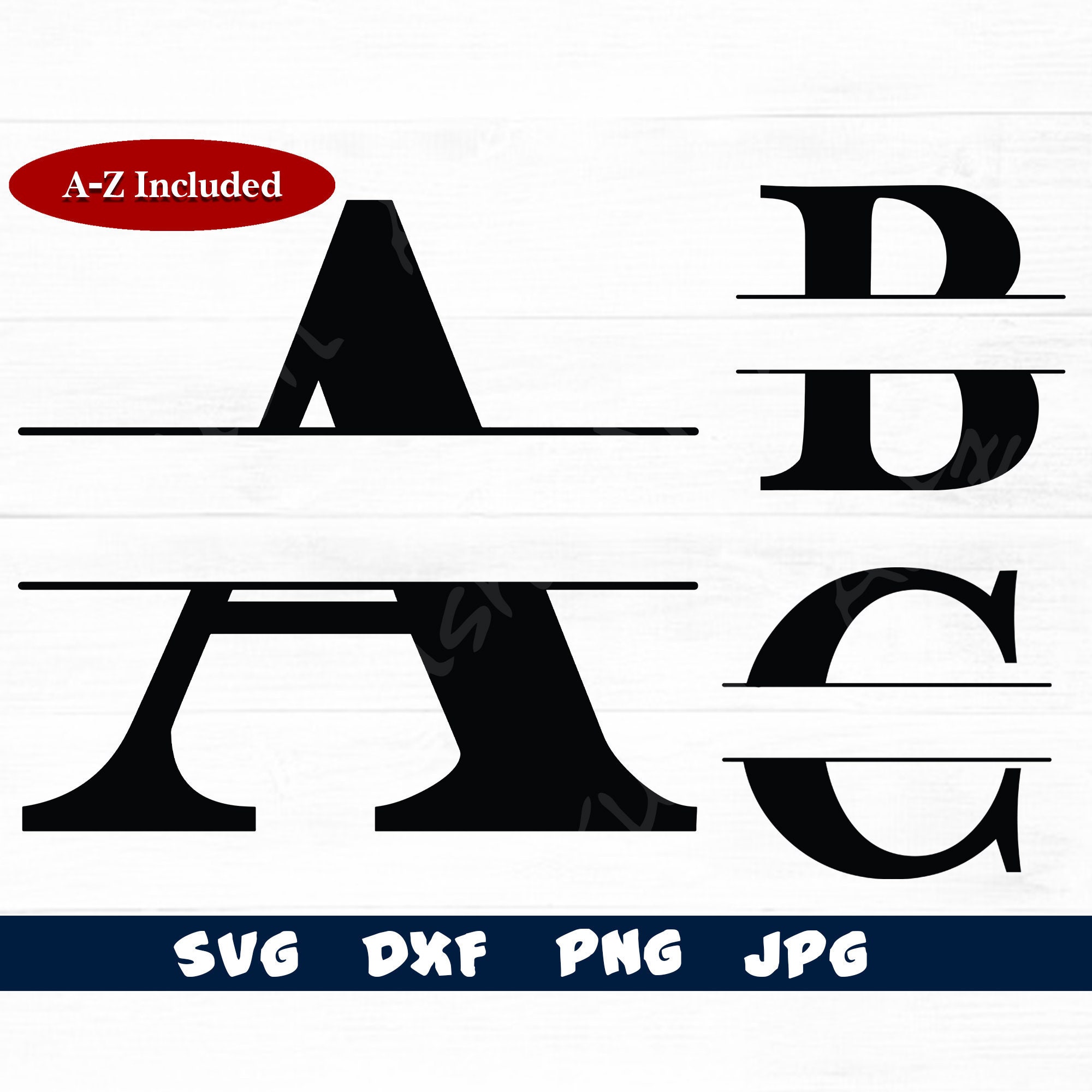 A-Z Alphabet Split Monogram Svg Split Letter Svg Alphabet - Etsy