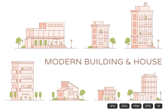 Modern Building Clip Art