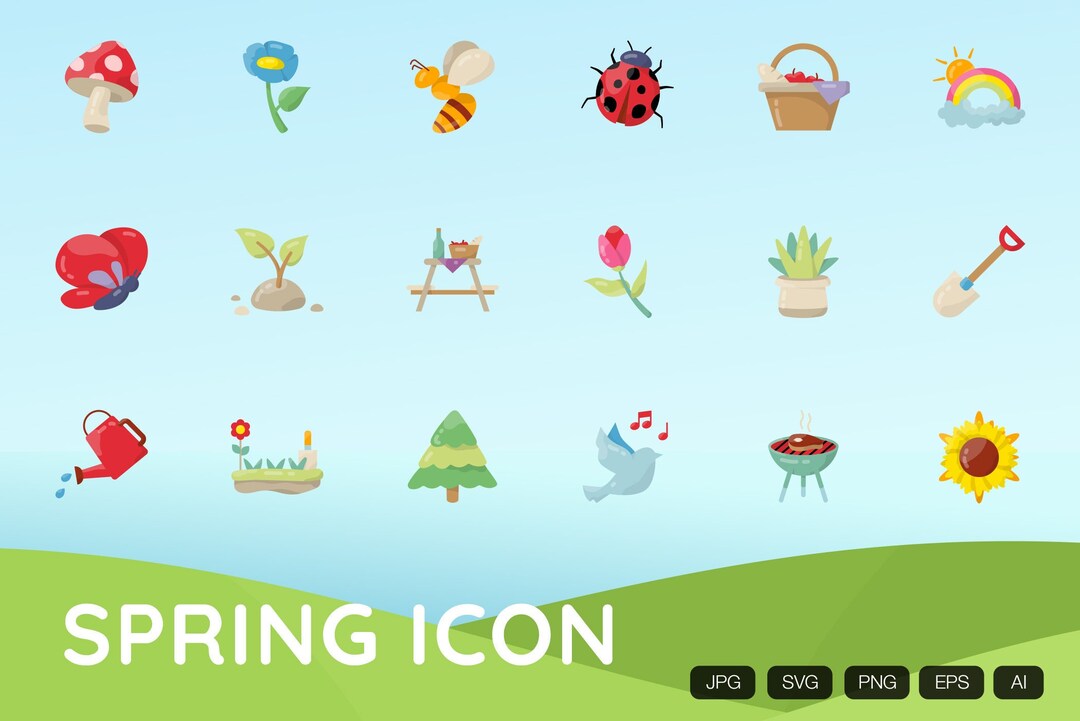 Spring Easter Pastel Color Icon SVG JPG PNG Digital Download - Etsy