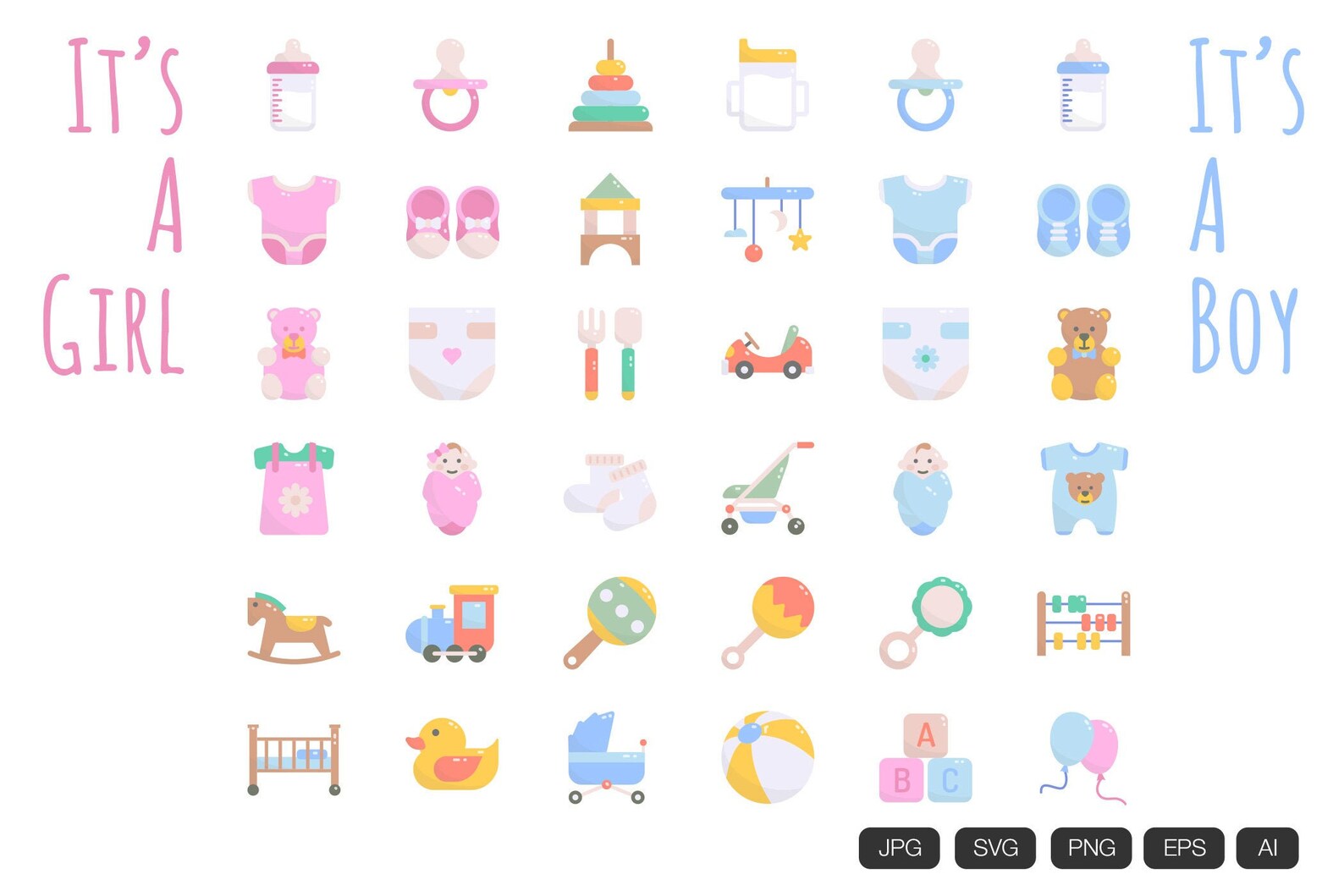 Baby Shower Pastel Icon SVG JPG PNG Digital Download 36 - Etsy