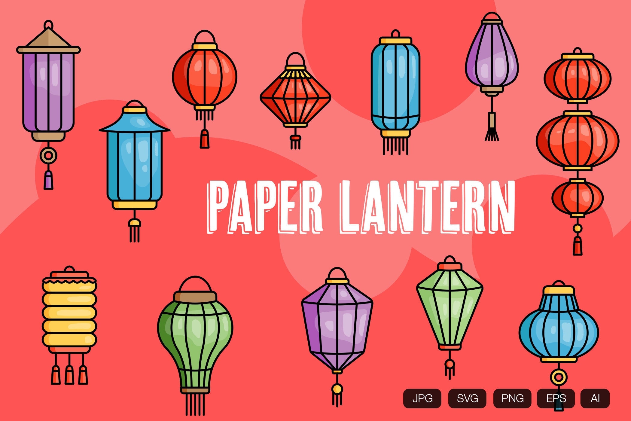 Chinese Paper Lanterns Clipart
