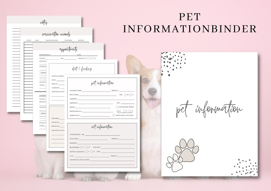 Pet Information Binder Printable - Etsy