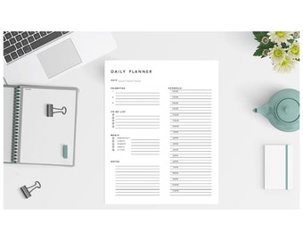 Undated Daily Planner Printable Rainbow Stripe PDF Editable - Etsy