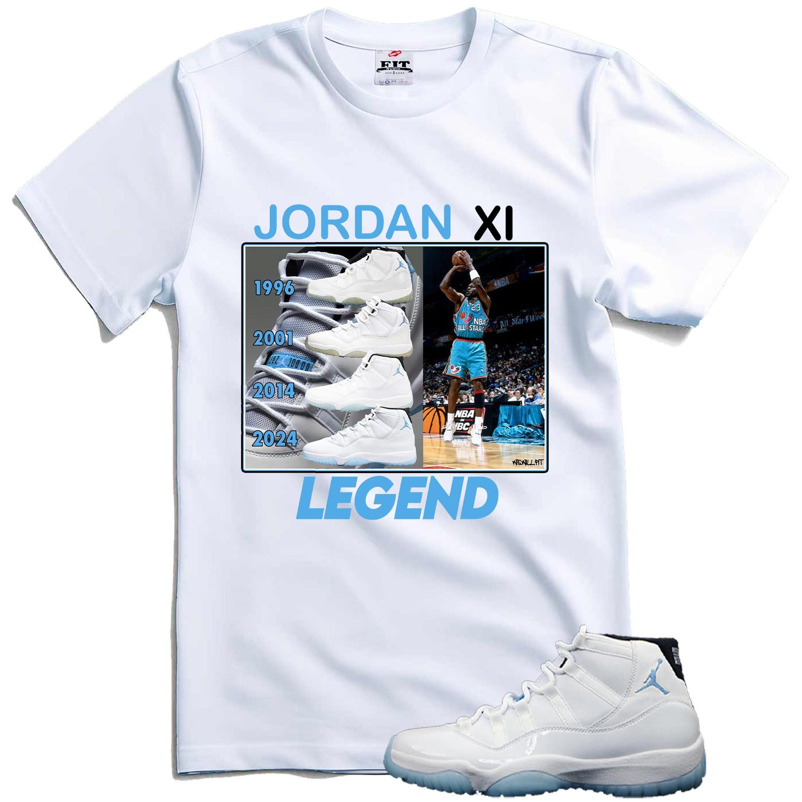 Fitz 4 Kickz Shirt to Match the Jordan 11 Legend Blue Columbia Blue - Etsy