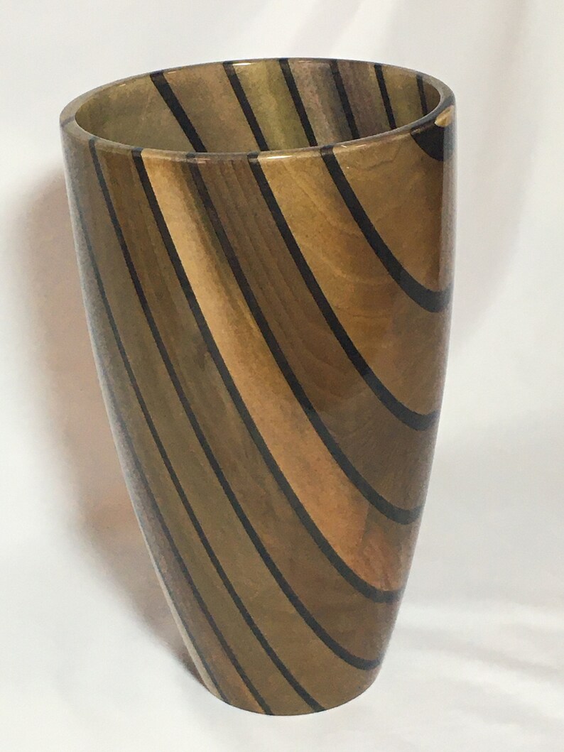 Laminated Wood Vase - "layers" - Laminated Poplar and Ebonized Walnut ...