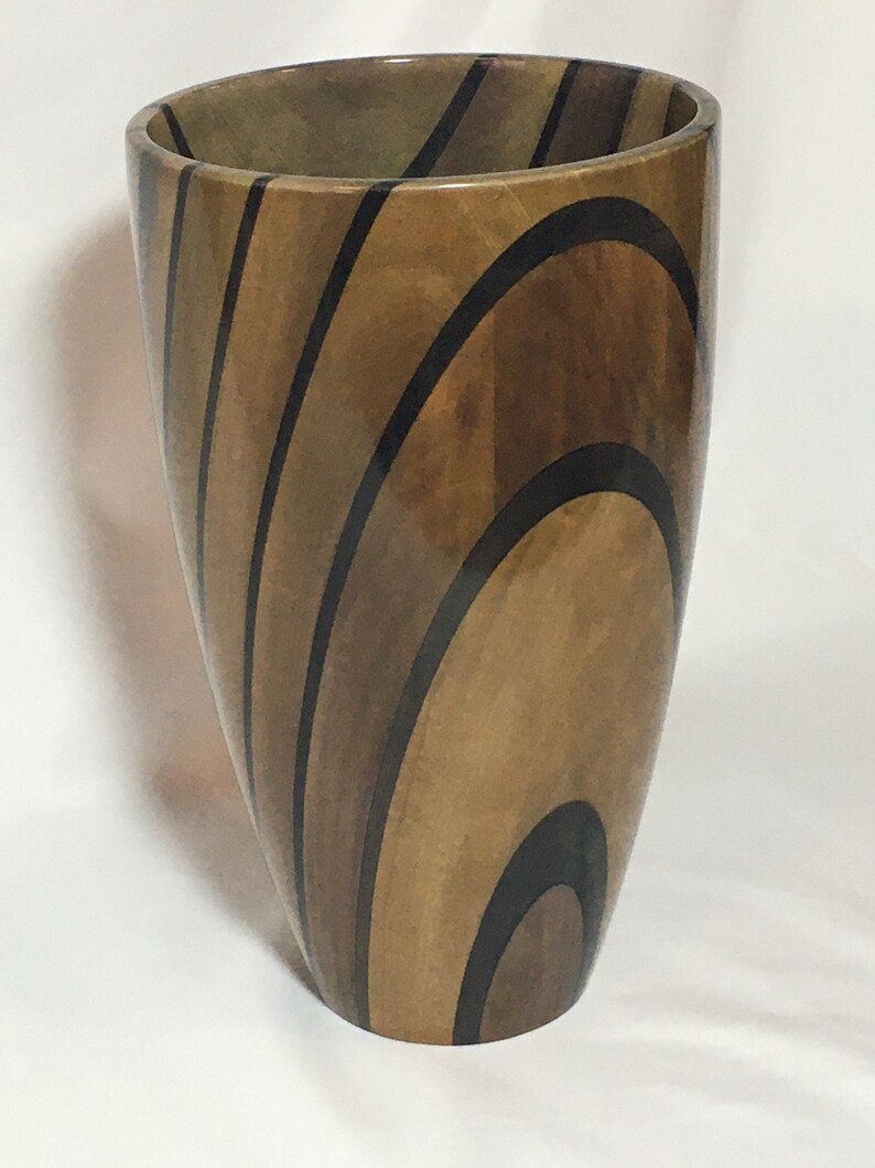 Laminated Wood Vase - "layers" - Laminated Poplar and Ebonized Walnut ...