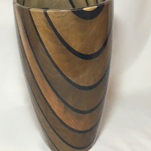 Laminated Wood Vase - "layers" - Laminated Poplar and Ebonized Walnut ...