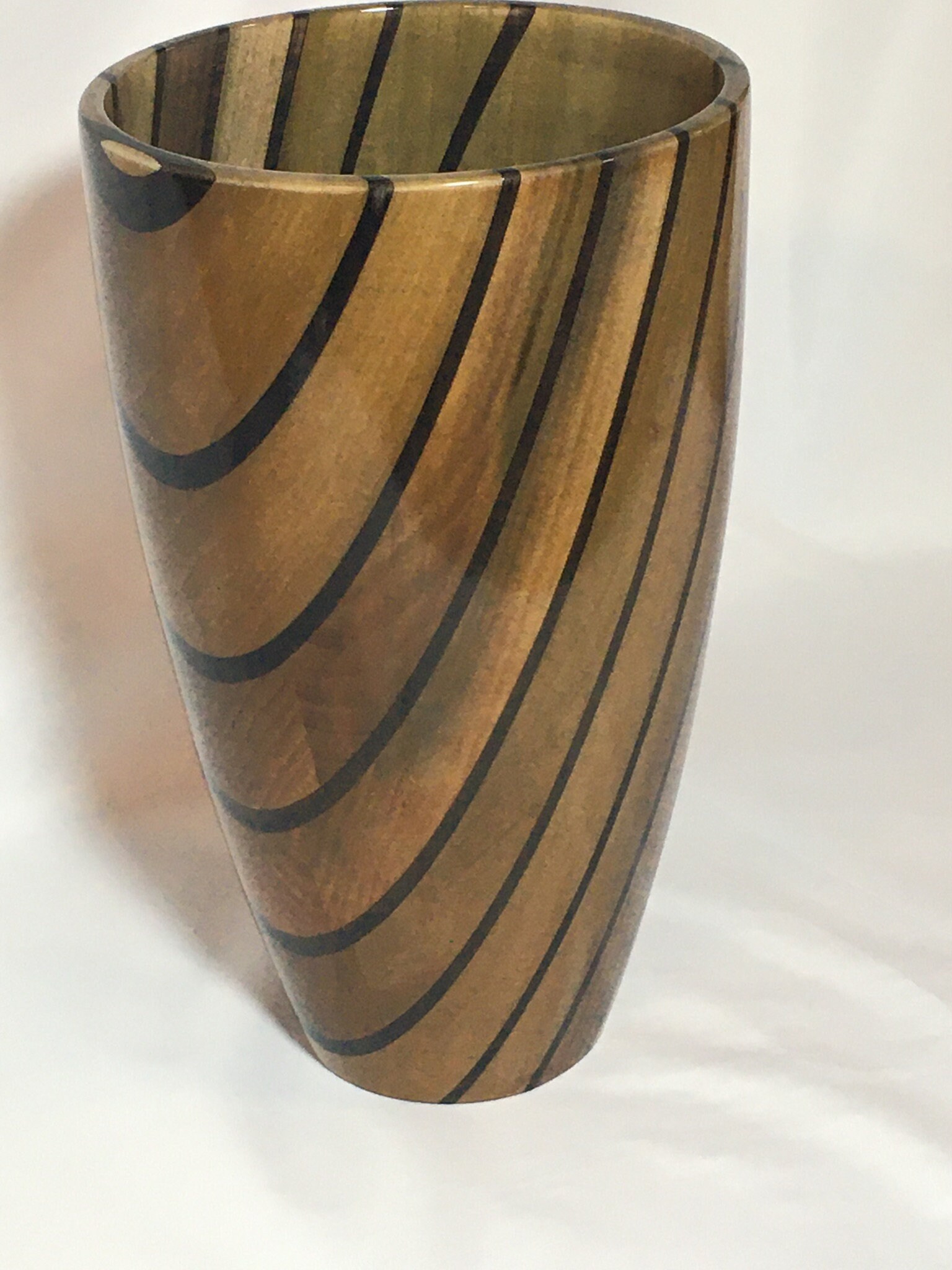 Laminated Wood Vase - "layers" - Laminated Poplar and Ebonized Walnut ...