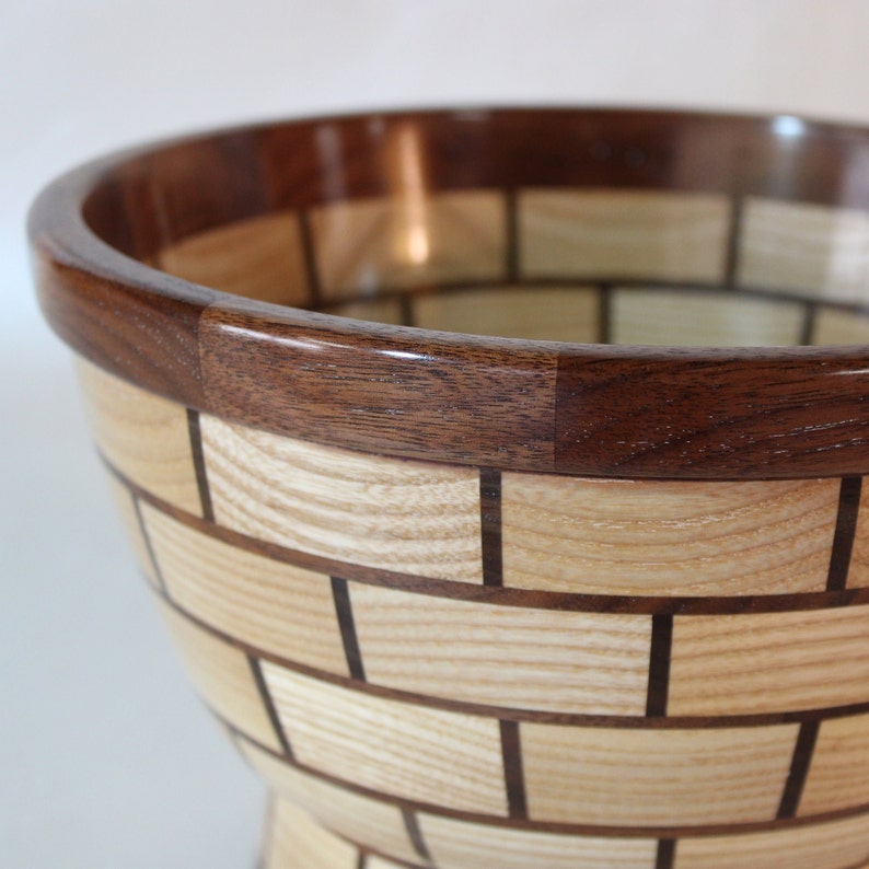 Segmented Bowl bricks and Mortar Pattern of Walnut and Ash - Etsy