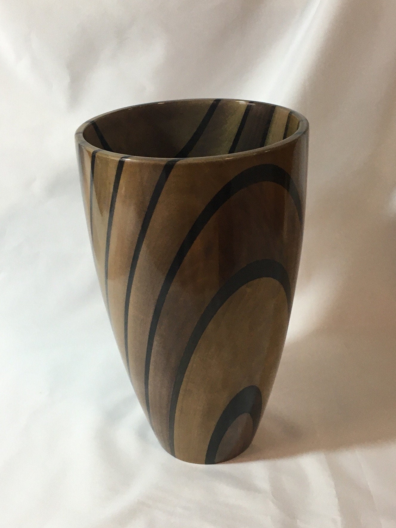 Laminated Wood Vase - "layers" - Laminated Poplar and Ebonized Walnut ...