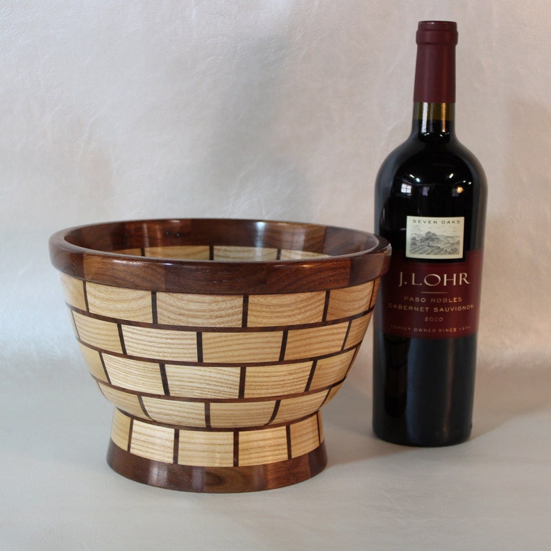 Segmented Bowl bricks and Mortar Pattern of Walnut and Ash - Etsy