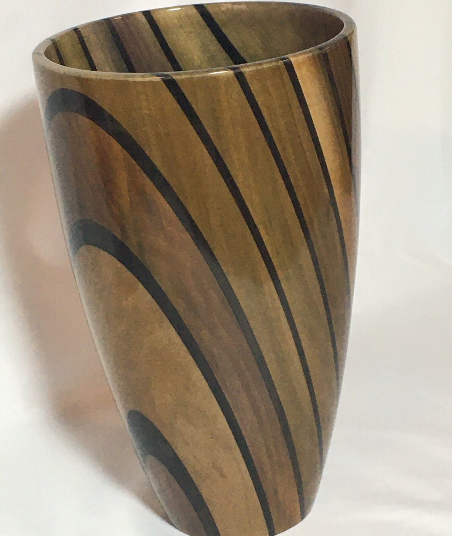 Laminated Wood Vase - "layers" - Laminated Poplar and Ebonized Walnut ...