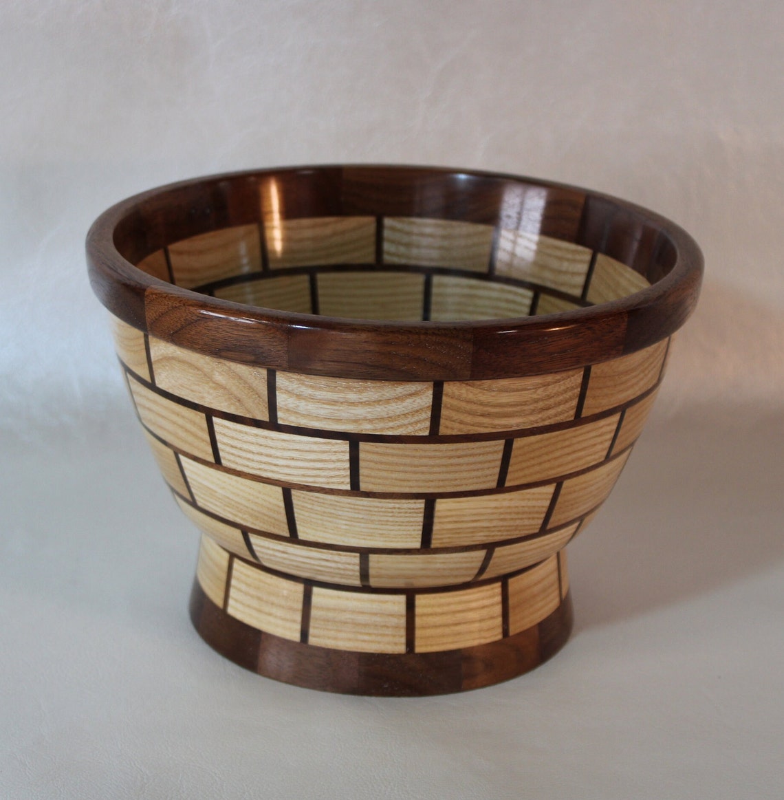 Segmented Bowl bricks and Mortar Pattern of Walnut and Ash - Etsy