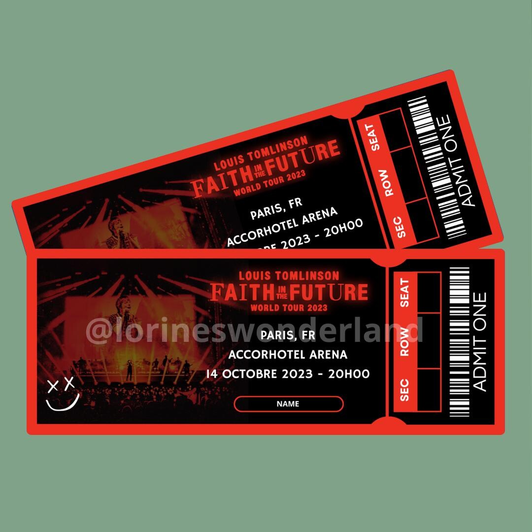 Digital Concert Ticket - Louis Tomlinson - Faith in the Future Tour - Etsy