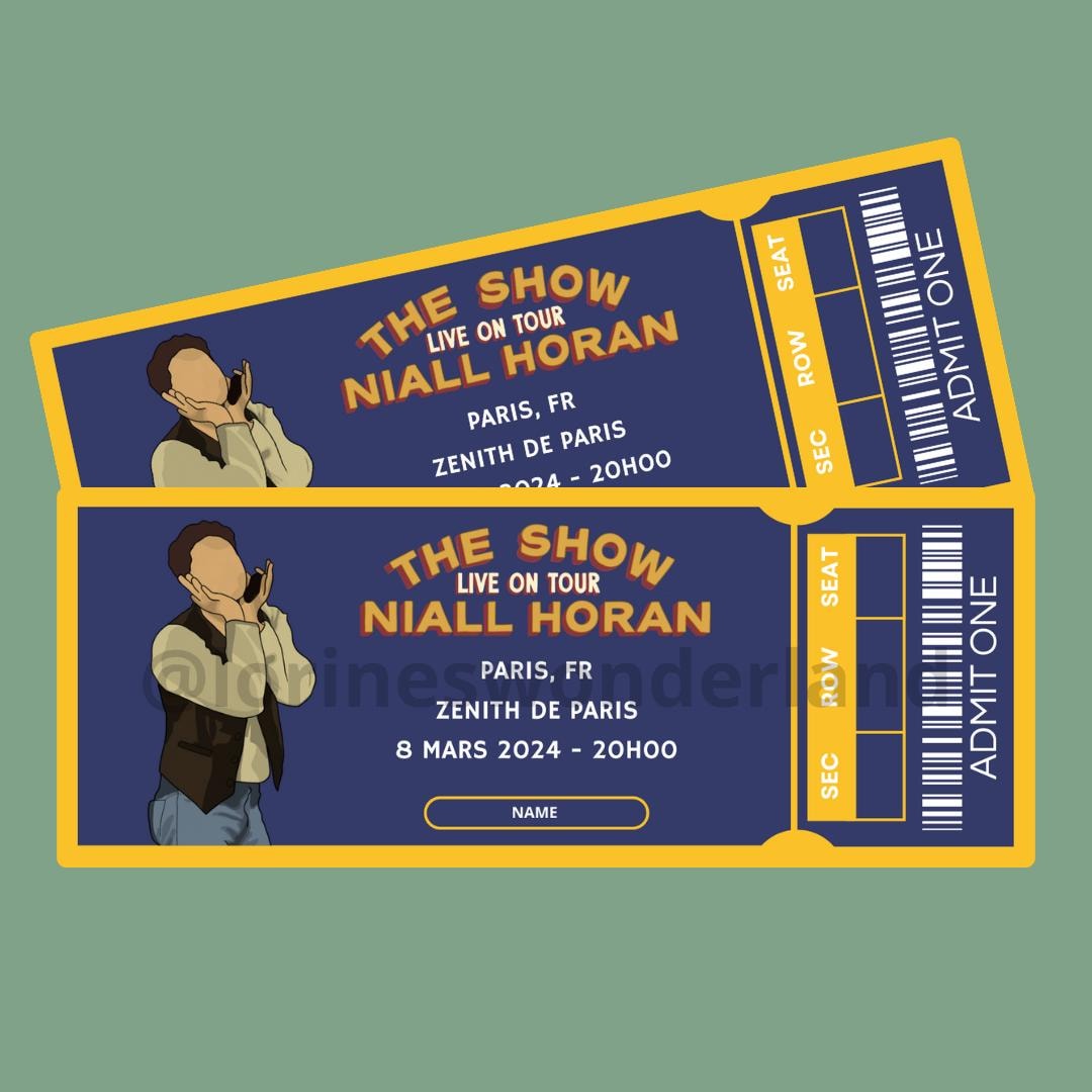 Physical Concert Ticket - Niall Horan - the Show Live on Tour - Etsy