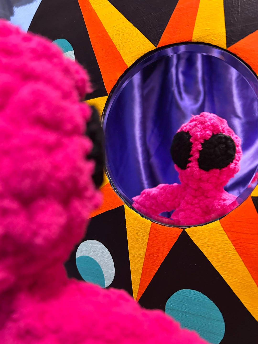 Sun Hex Mirror • Moon Phases on Round Pine Wood - Etsy