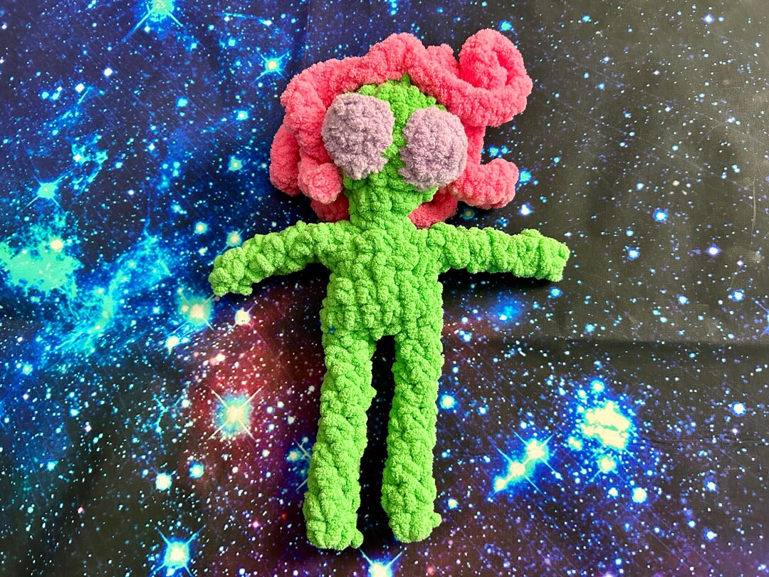 Baby Alien Plushie Lime With Pink Hair Lilac Eyes - Etsy