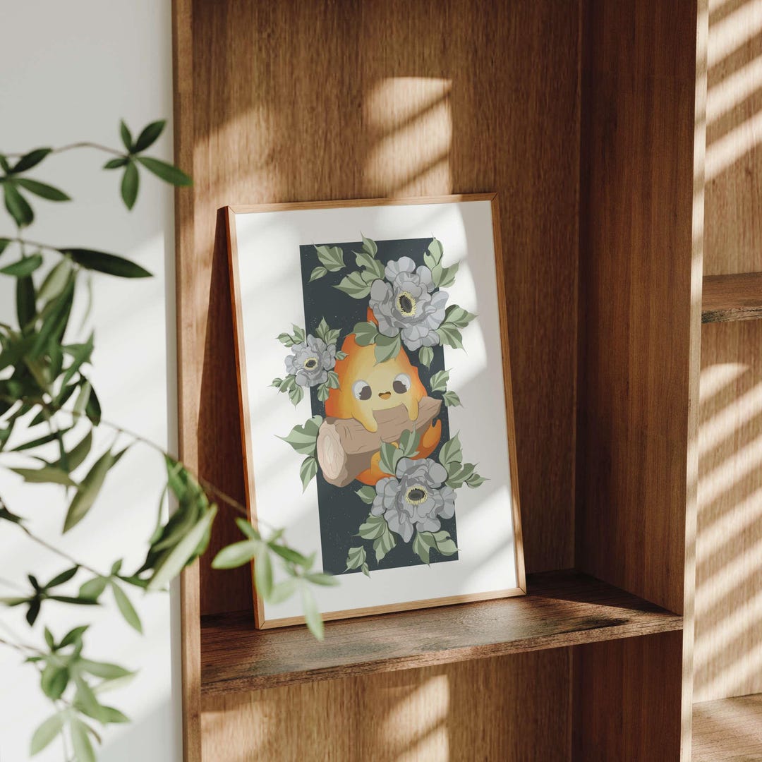 Fire Sprite Spirit - Anime Inspired - Floral Fantasy Wall Art - Nursery ...