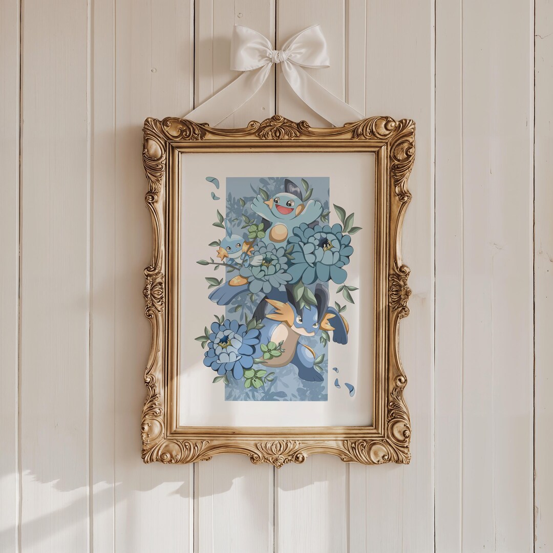 Aqua Swamp Creature Evolution | Anime Inspired | Floral Fantasy Wall ...