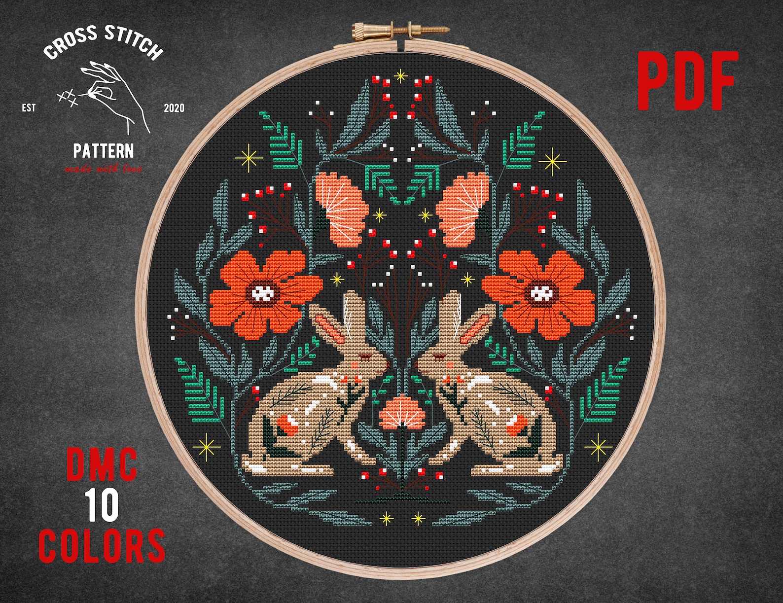 SET OF 5 Scandinavian Cross Stitch Pattern Nordic Cross Stitch | Etsy