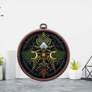 Moth Cross Stitch Pattern Witchy Mushroom Butterfly Insect Embroidery ...