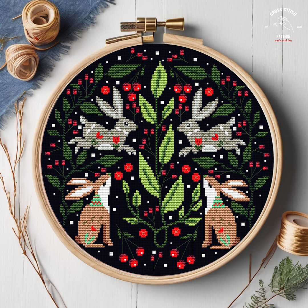 Folk Cross Stitch Pattern Scandinavian Cross Stitch Nordic Embroidery ...