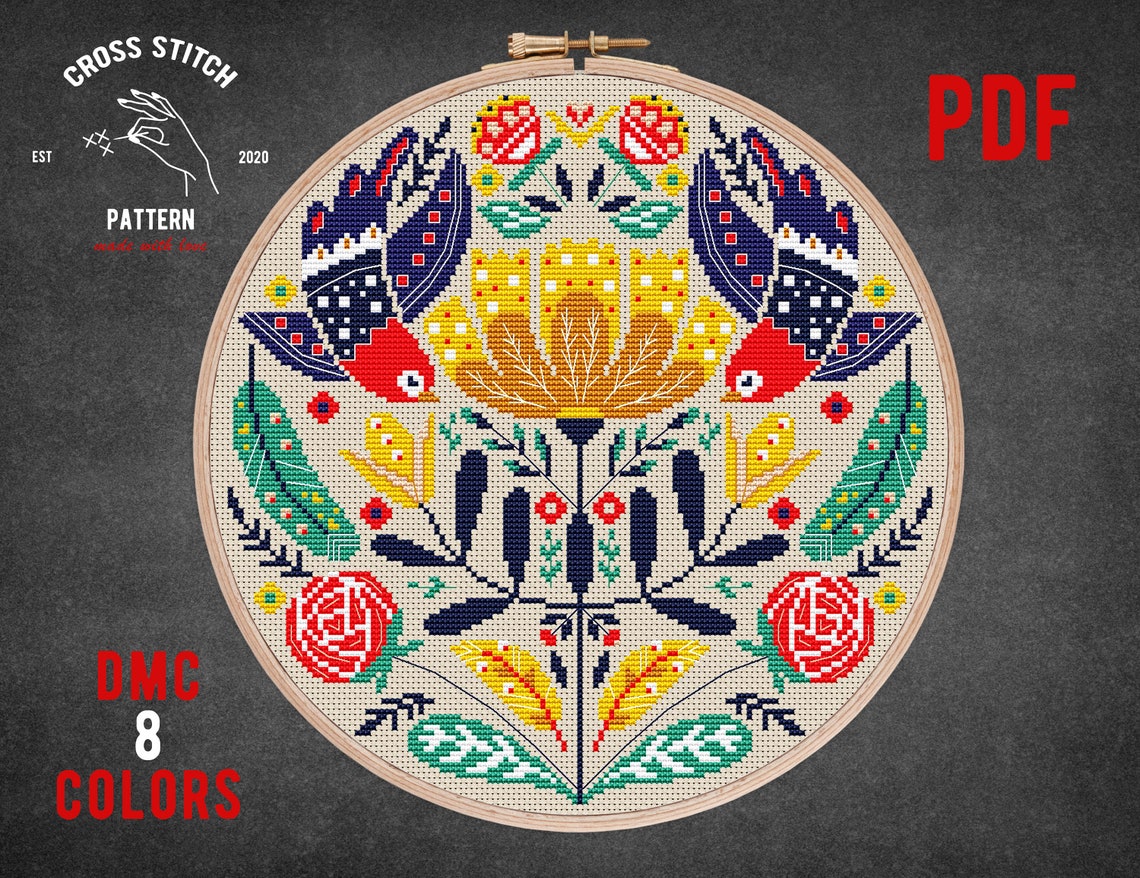 SET OF 5 Scandinavian Cross Stitch Pattern Nordic Cross Stitch | Etsy