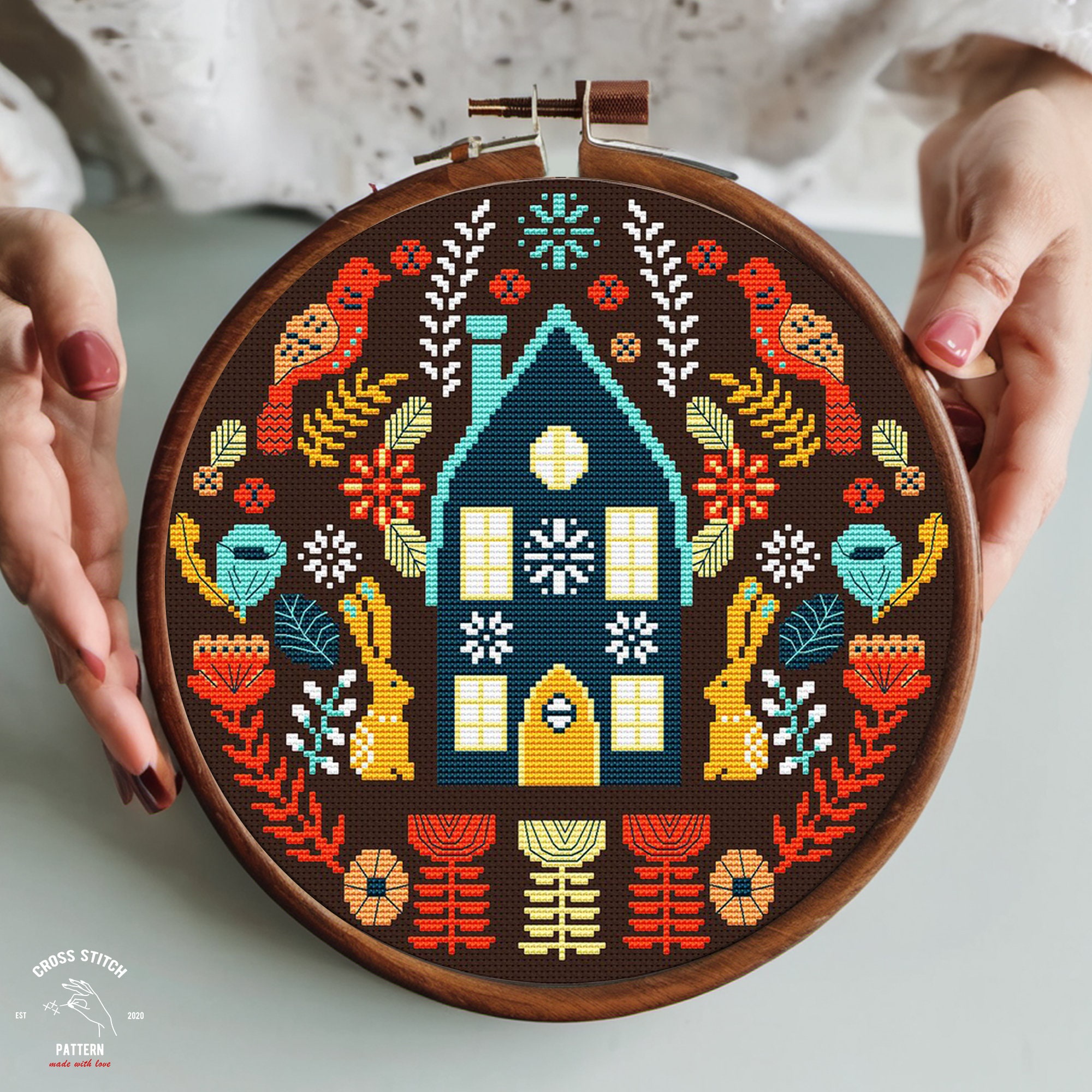 Farmhouse Cross Stitch Pattern Farmhouse Christmas