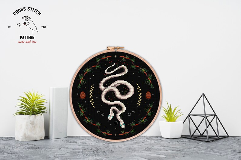 Snake Cross Stitch Satanic Cross Stitch Gothic Cross Stitch - Etsy
