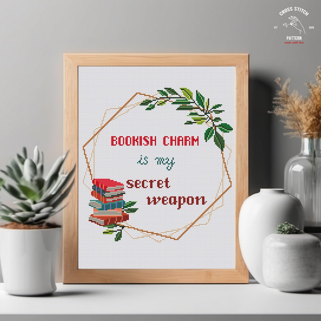 Funny Quote Cross Stitch Pattern Book Lover Cross Stitch Book Worm ...