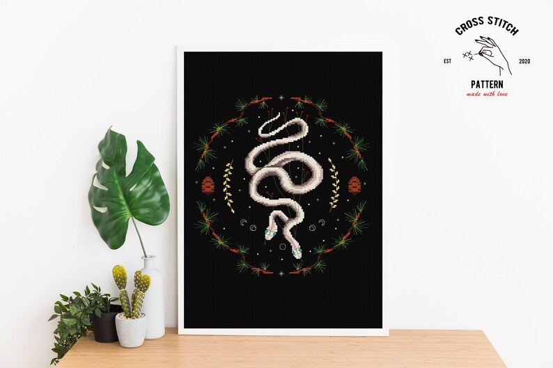 Snake Cross Stitch Satanic Cross Stitch Gothic Cross Stitch - Etsy