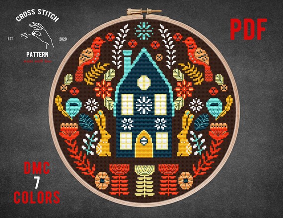 Scandinavian Cross Stitch Pattern Nordic Cross Stitch Folk | Etsy