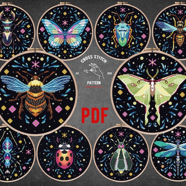 Insect Cross Stitch Pattern - Etsy