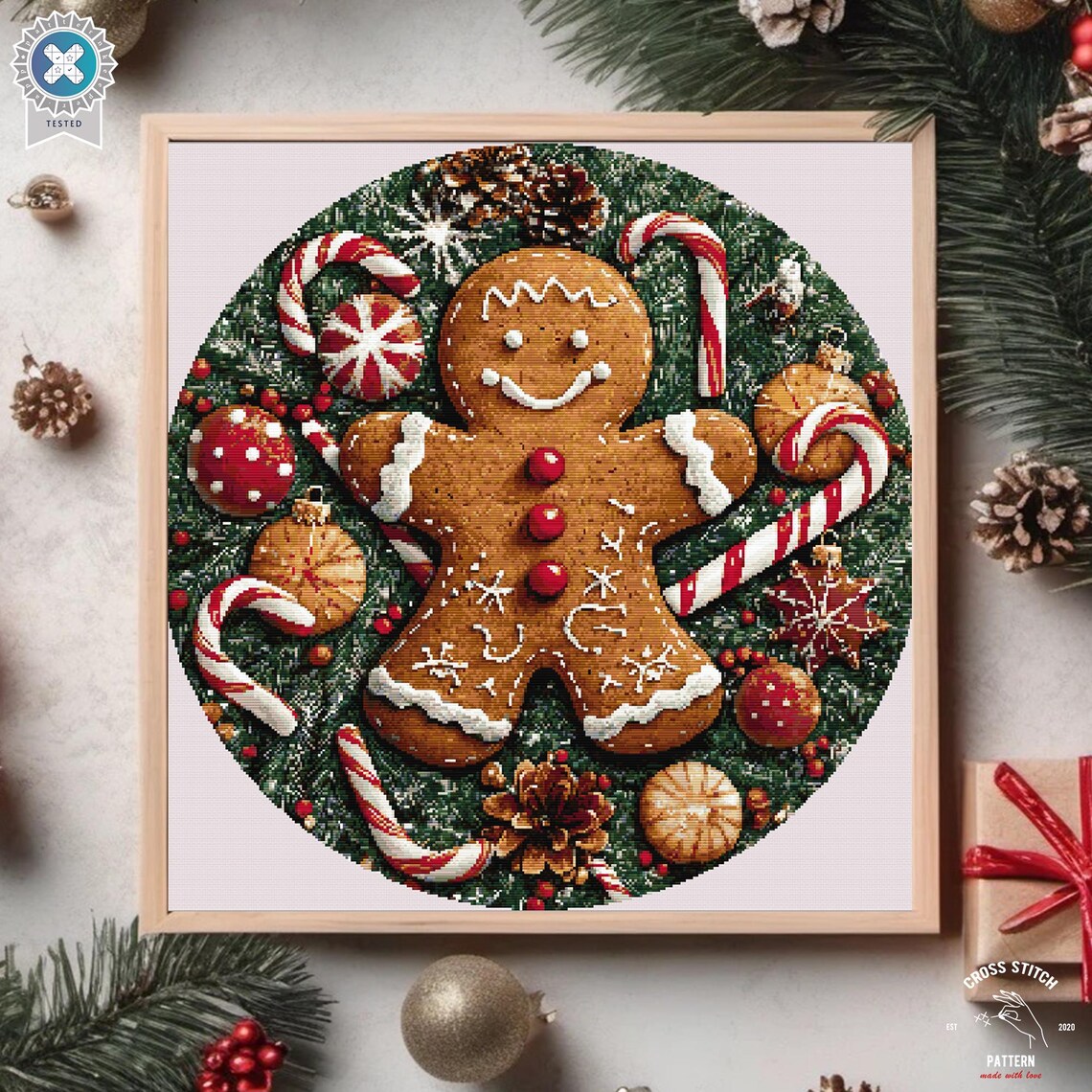 Christmas Cross Stitch Pattern Gingerbread Man Embroidery Advent ...