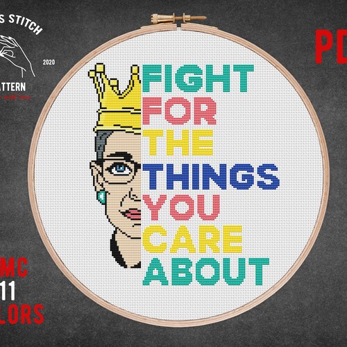 RBG Embroidery Ruth Bader Ginsburg Cross Stitch Pattern PDF - Etsy