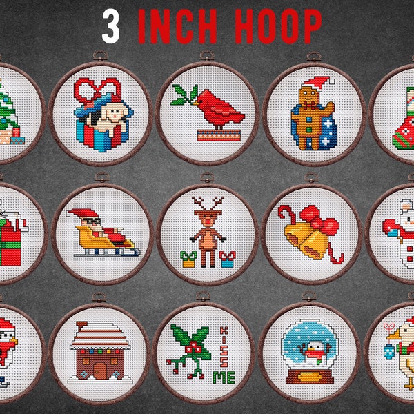 Christmas Cross 3 Inch Stitch Pattern - Etsy