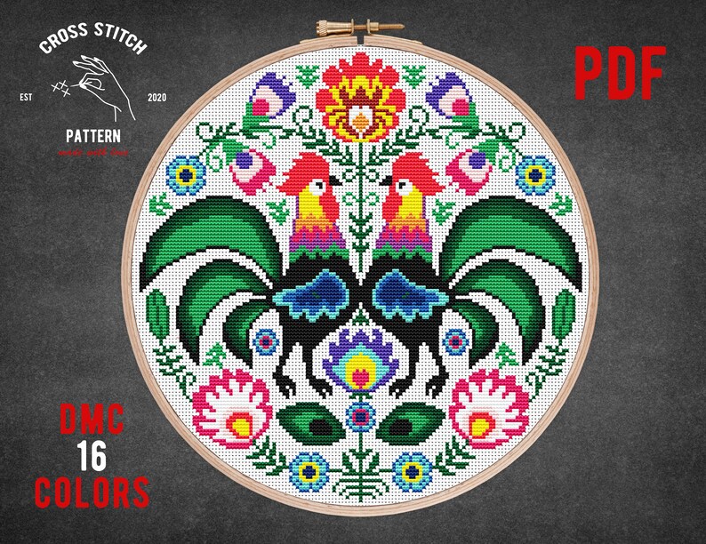 SET OF 5 Scandinavian Cross Stitch Pattern Nordic Cross Stitch | Etsy