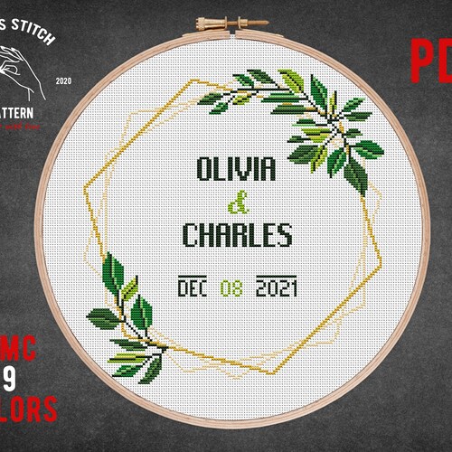 Wedding Modern Cross Stitch Pattern Personalized Counted - Etsy