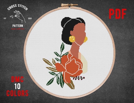 Boho Cross Stitch Pattern Bohemian Wall Decor Modern | Etsy