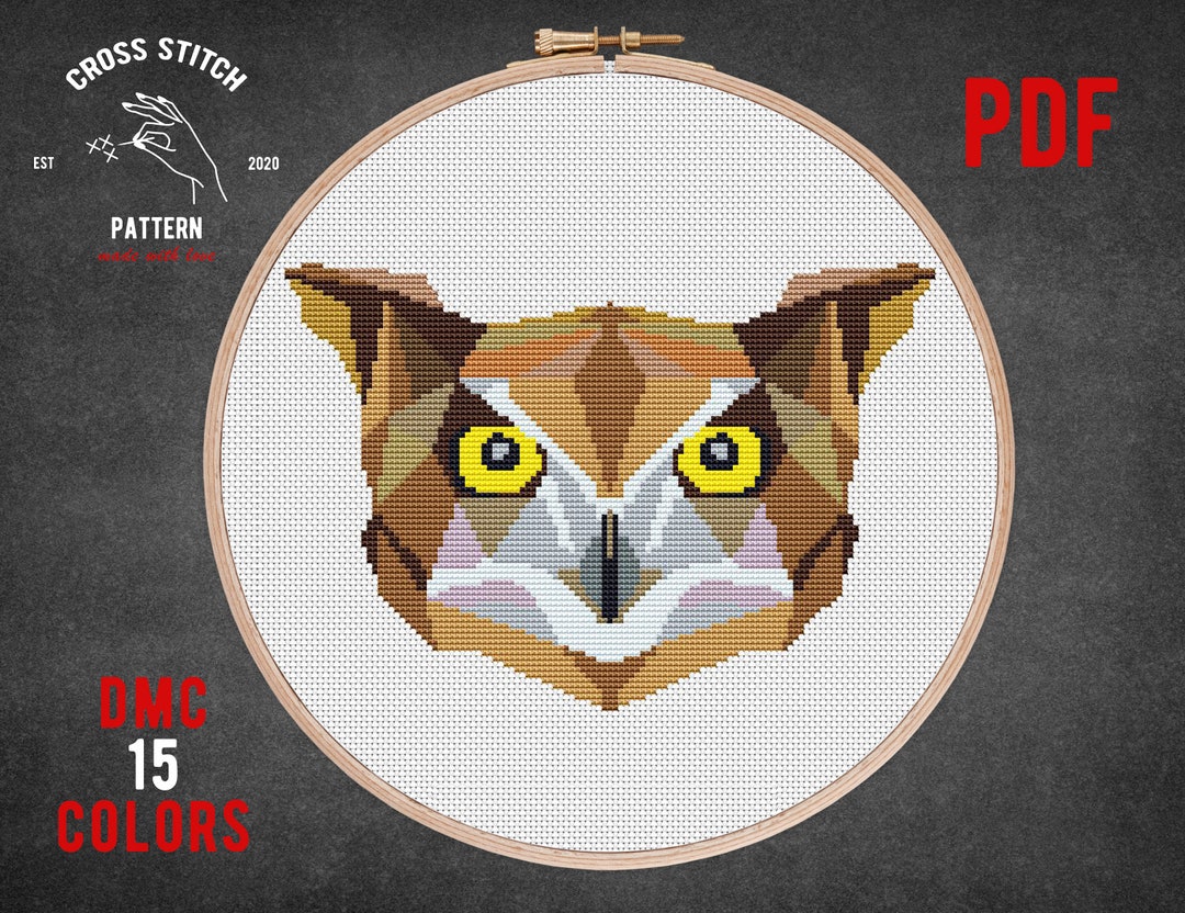 Owl Cross Stitch Pattern, Geometric Animal Cross Stitch, Woodland ...
