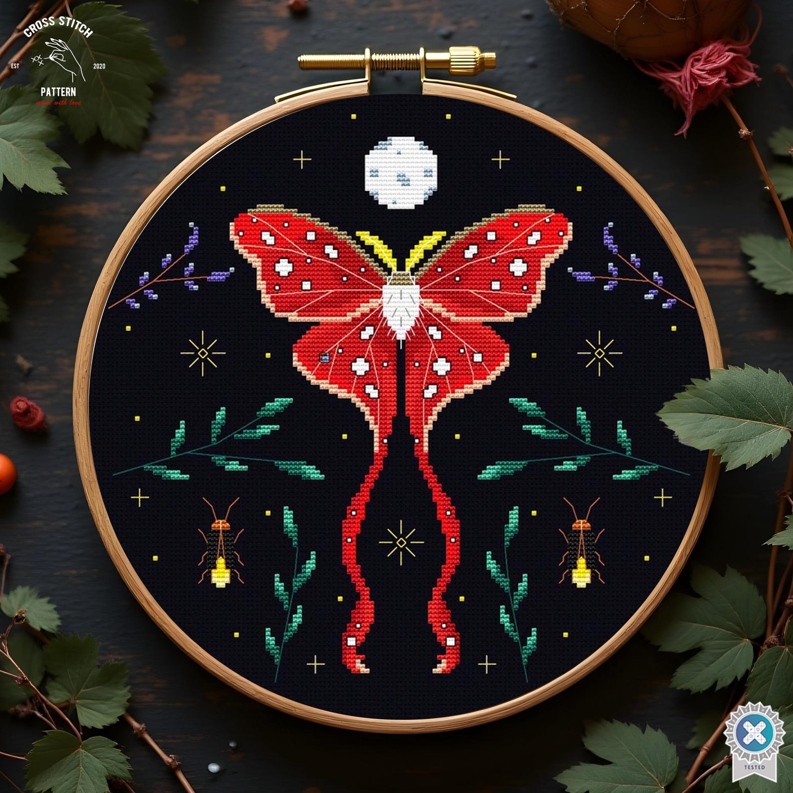 Moth Cross Stitch Pattern Insect Cross Stitch Witchy Cross Stitch ...