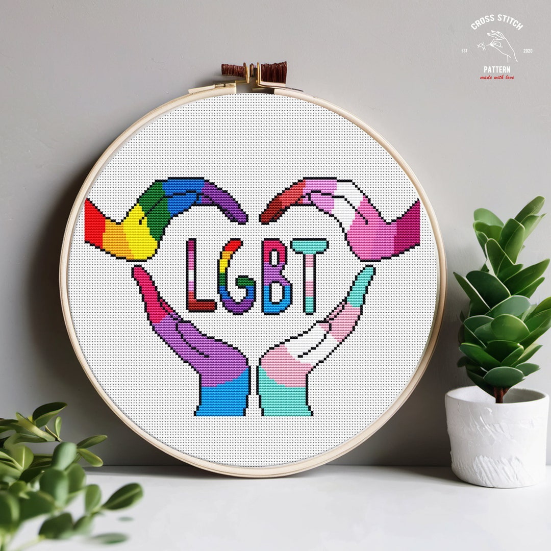 Gay Cross Stitch Pattern Bisexual Cross Stitch LGBT Cross Stitch Pride ...