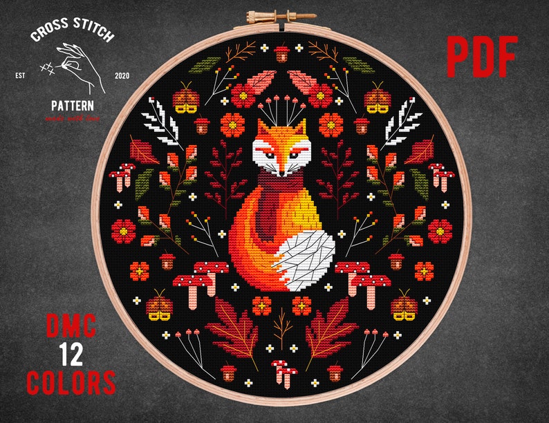 Folk Cross Stitch Pattern Scandinavian Cross Stitch Nordic - Etsy