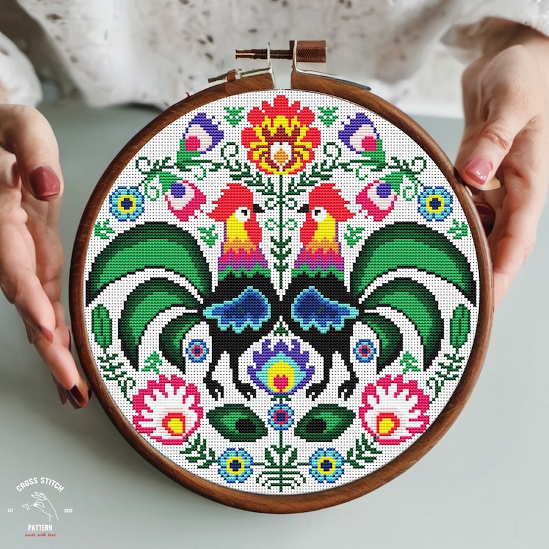 Folk Art Cross Stitch - Etsy