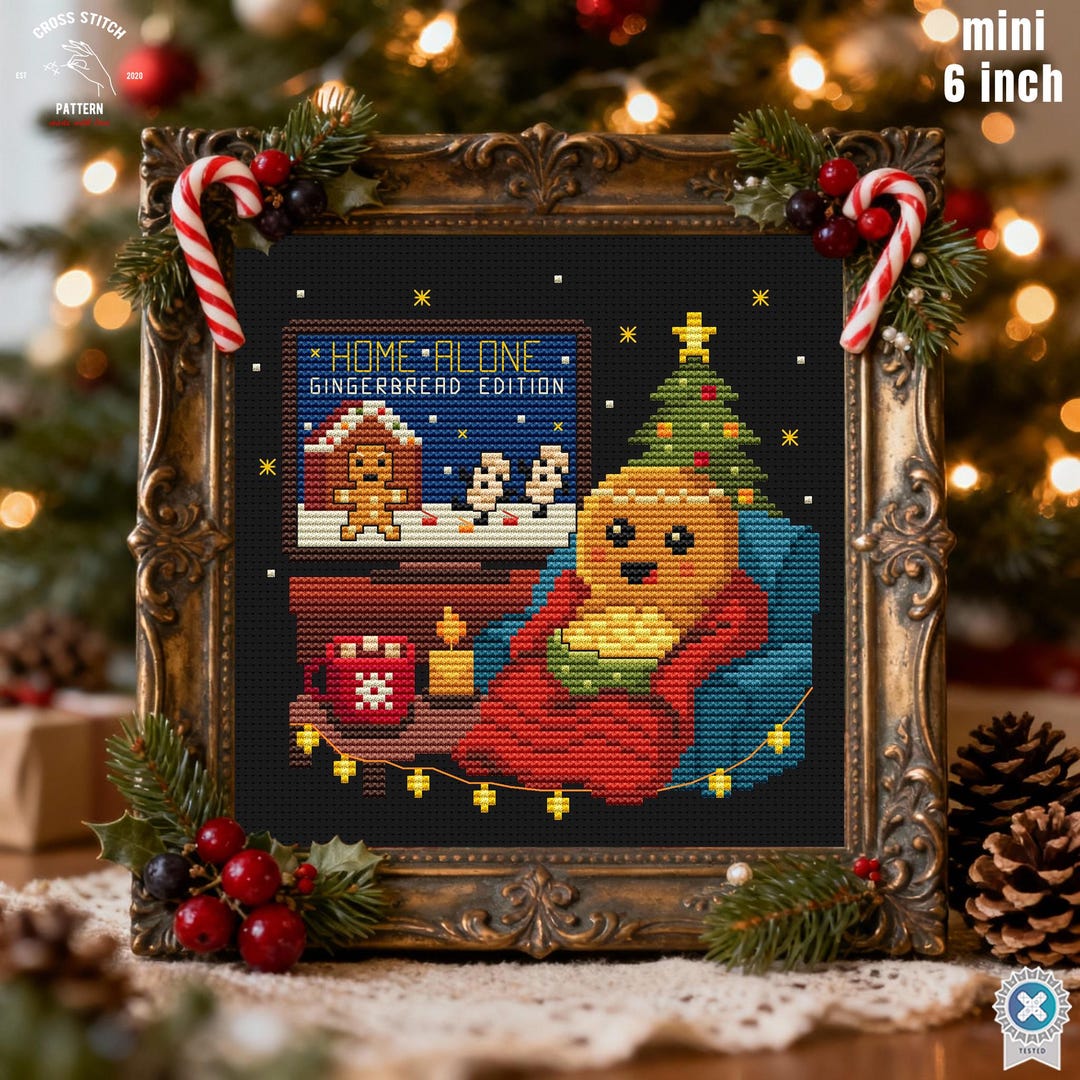 Mini Christmas Cross Stitch Pattern Cute Gingerbread Man Advent ...